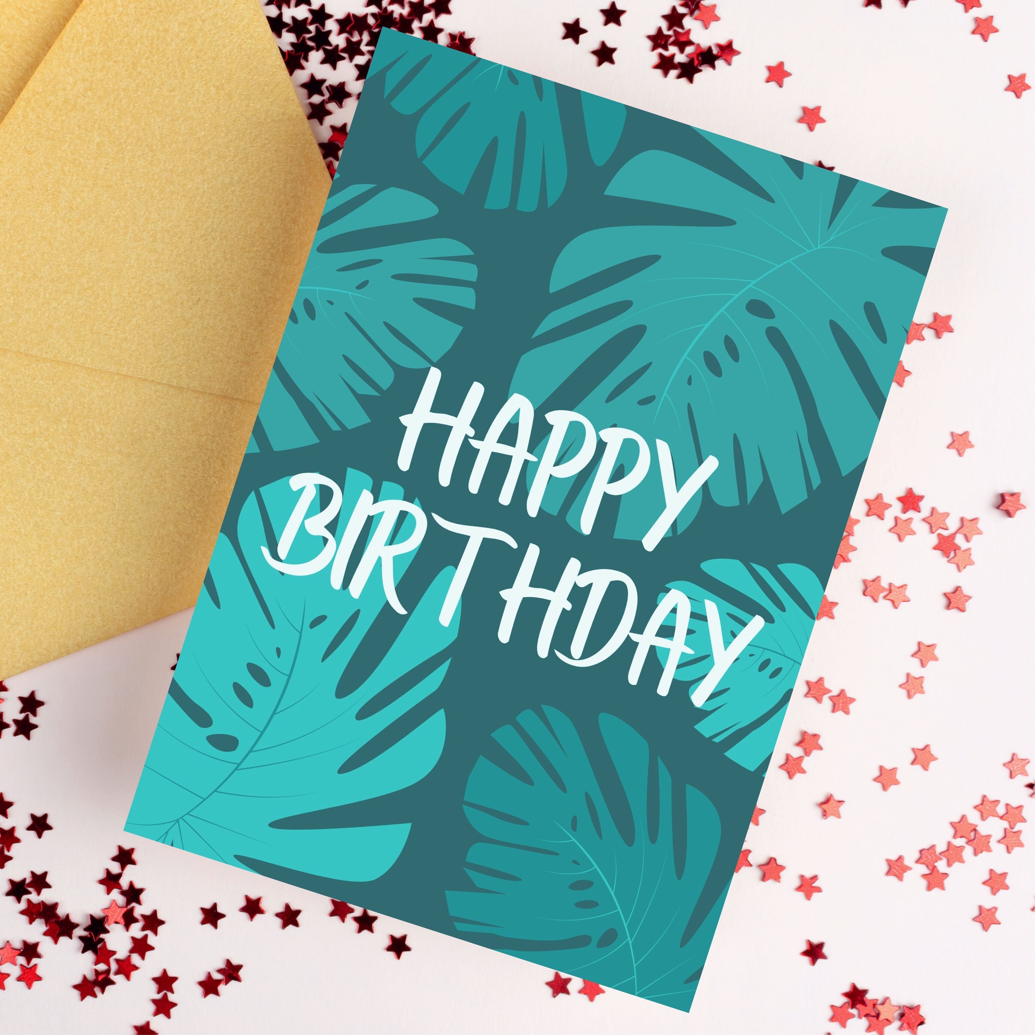 Happy Birthday Monstera Card – alainacreates
